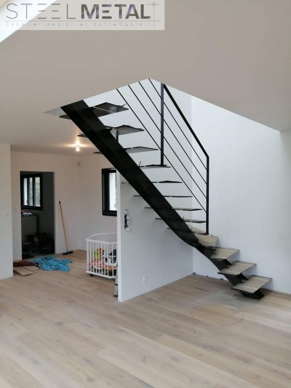 Escalier Quart Tournant Métal Bois Haut Bas And Intermédiaire Steel Métal
